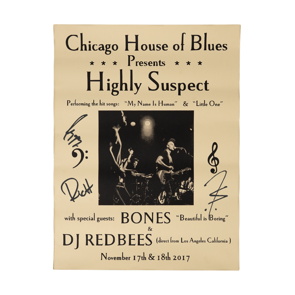 2017 Chicago House of Blues Poster (Signed) - Highly Suspect Official Store
